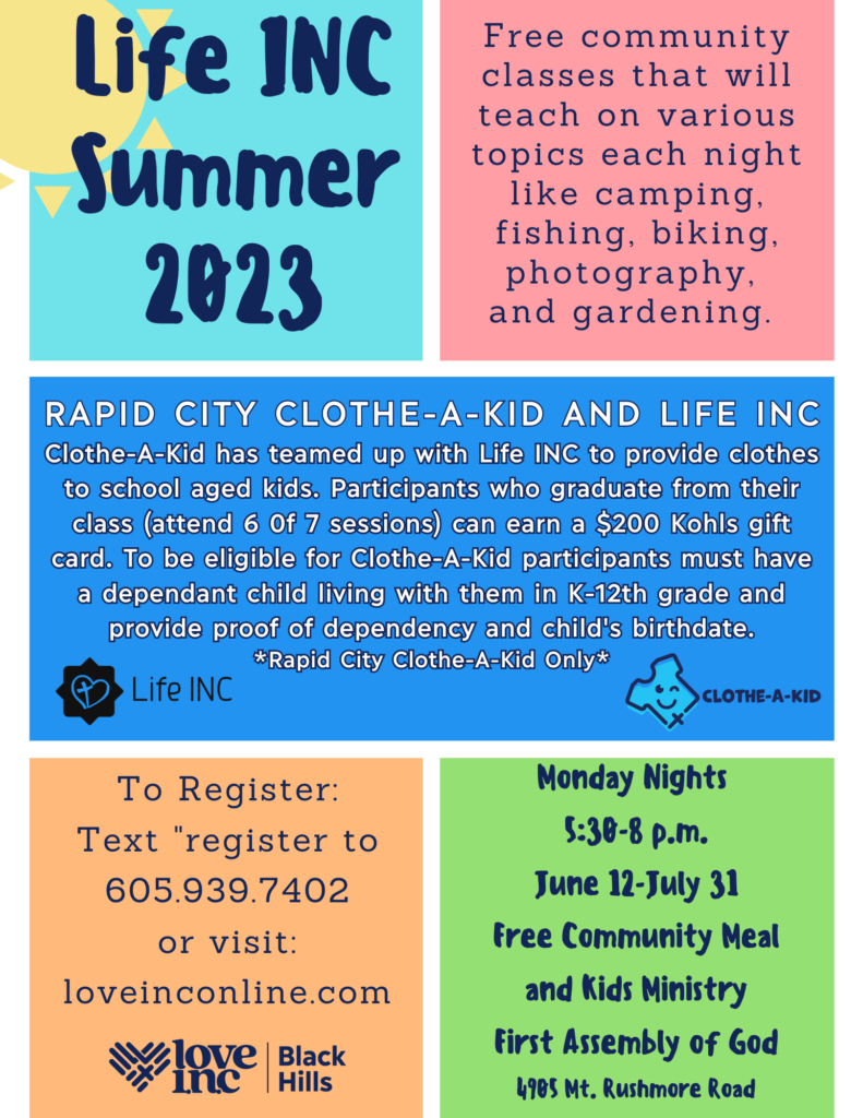 Upcoming Events | Love INC of the Black Hills